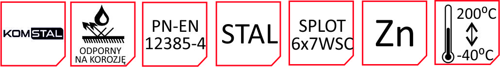 Exar.eu - LINA STALOWA OCYNKOWANA 6x7 WSC - zawiesia producent